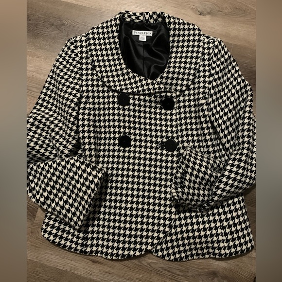 Pendleton | Jackets & Coats | Pendleton Black And White Herringbone ...